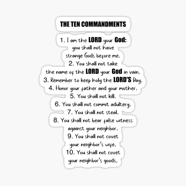 "The Ten Commandments " Sticker for Sale by Lupappdesigns | Redbubble