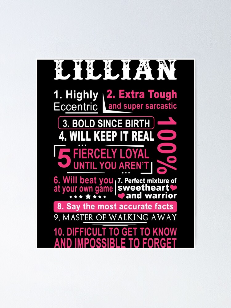 "lillian highly eccentric extra tough and super sarcastic bold since ...