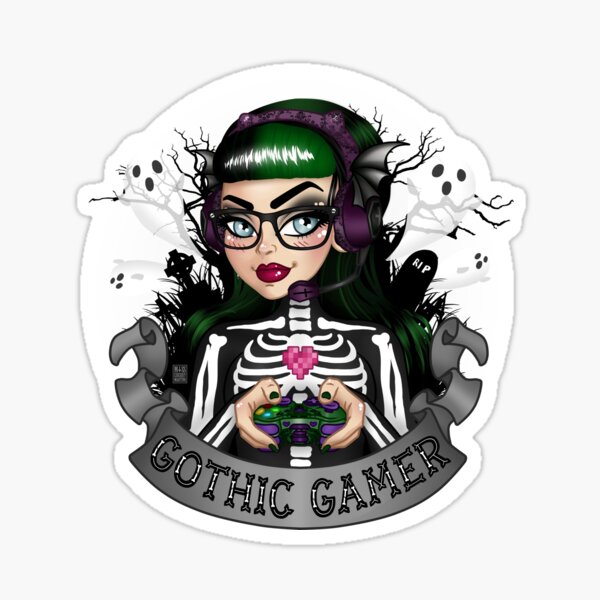 "Gothic Gamer" Sticker by CherryMartini | Redbubble
