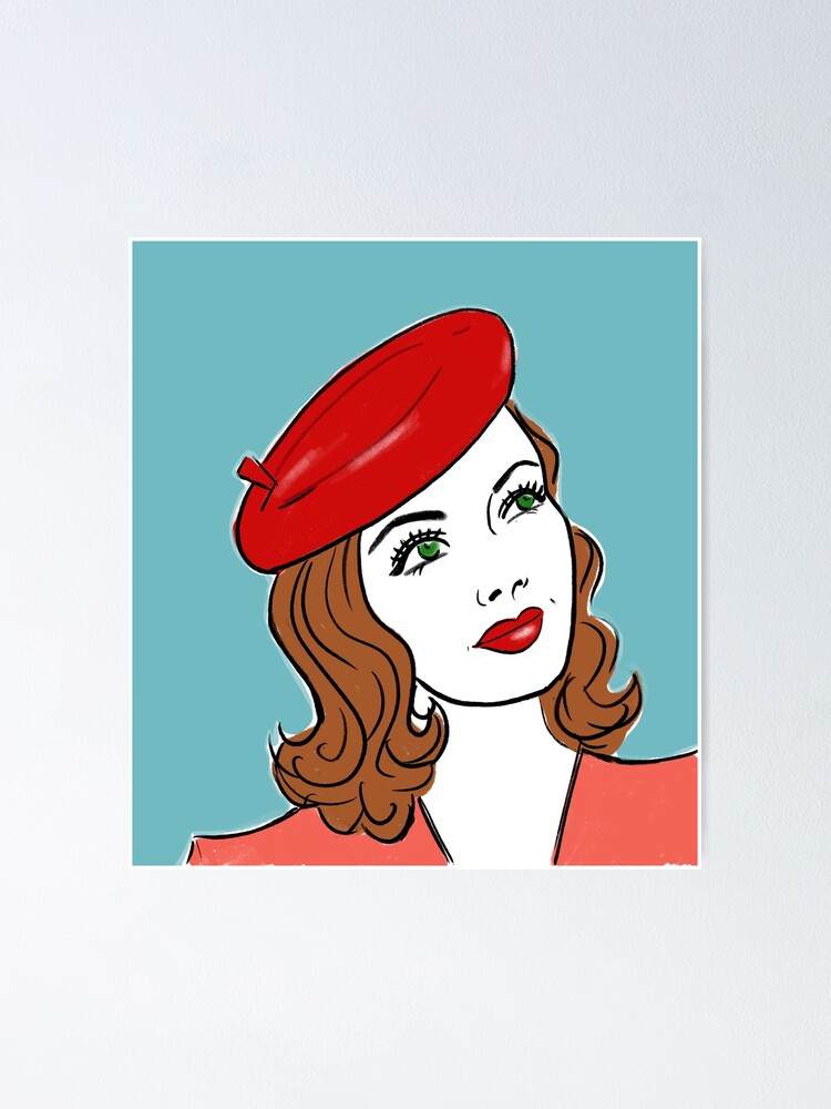 "Girl in a Raspberry Beret" Poster by VintageGreenie | Redbubble