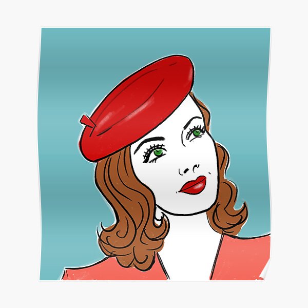 "Girl in a Raspberry Beret" Poster by VintageGreenie | Redbubble