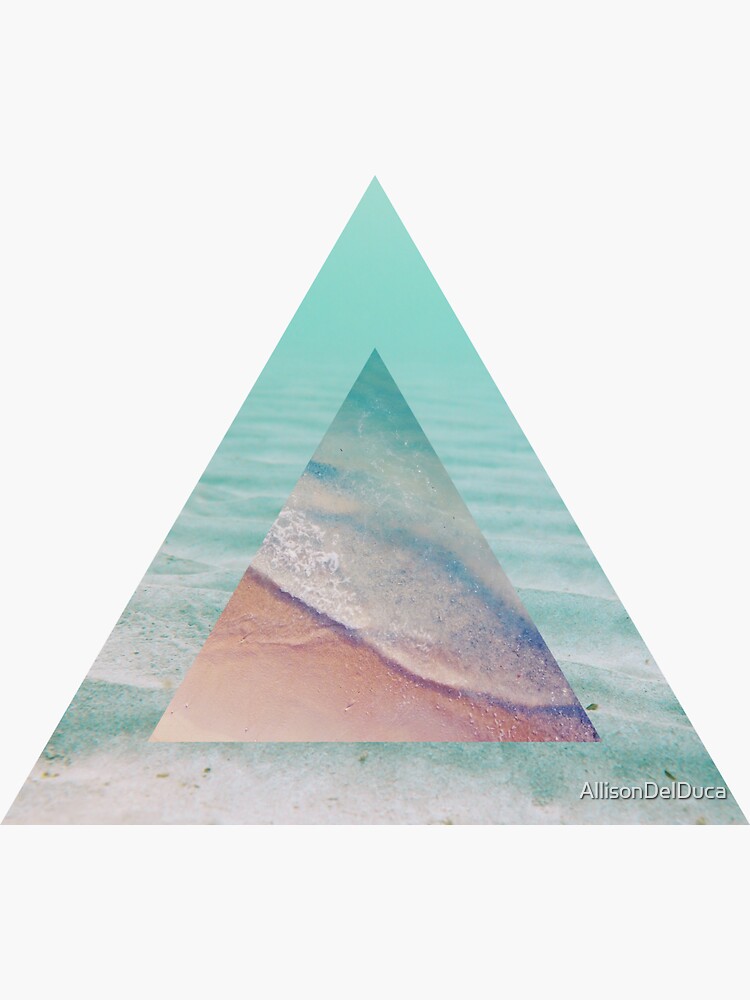 "Bermuda Triangle - Geometric Ocean Waves" Sticker by AllisonDelDuca ...