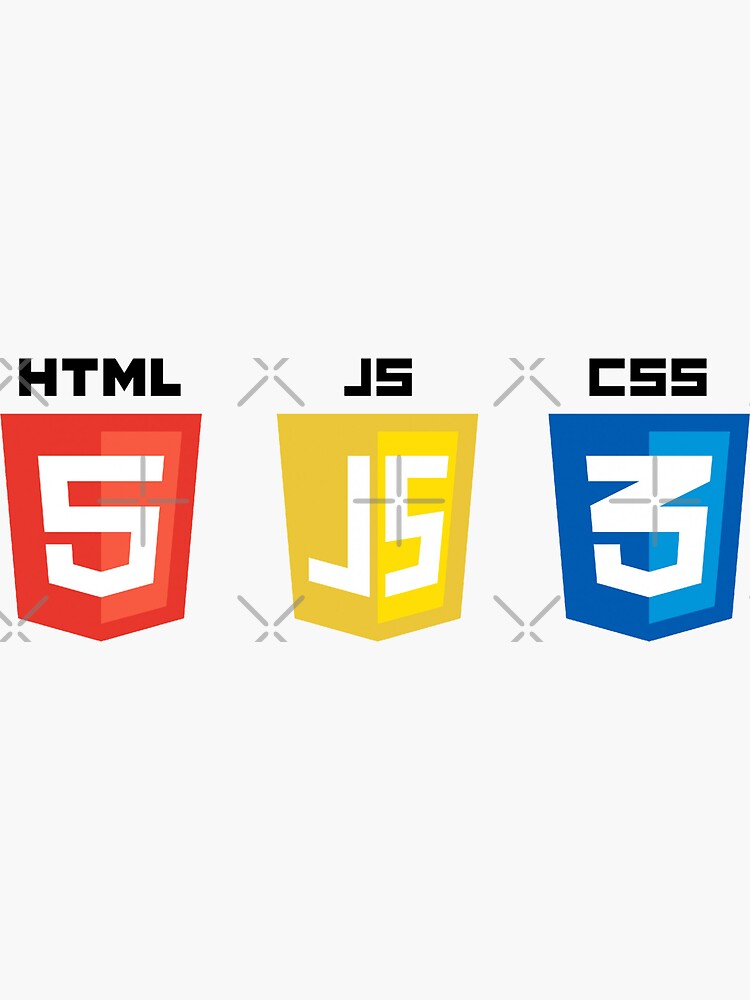 "html + js + css" Sticker for Sale by FrozenPeppers | Redbubble