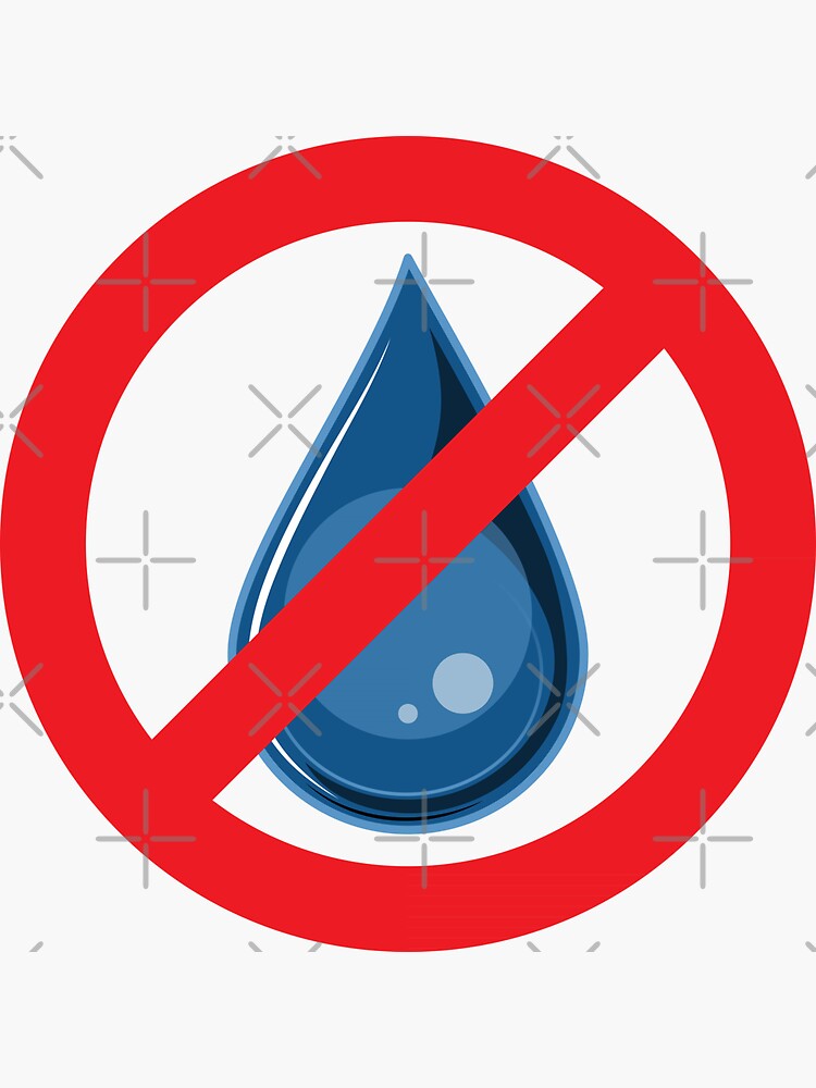 "No Water Droplet Symbol" Sticker for Sale by Zethinova | Redbubble