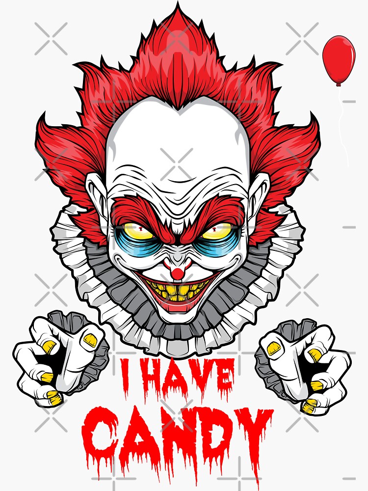 "Evil Killer Scary Clown Halloween Gift Tshirt Creepy Clown Scary ...