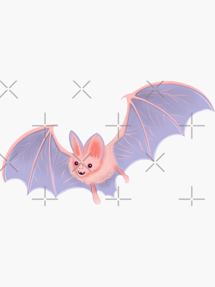 "Cute Pink Bat" Sticker for Sale by Wendy-Stephens | Redbubble