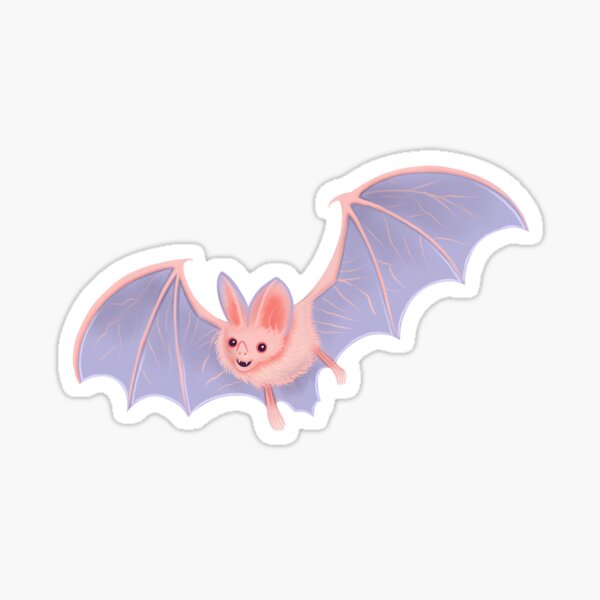"Cute Pink Bat" Sticker for Sale by Wendy-Stephens | Redbubble