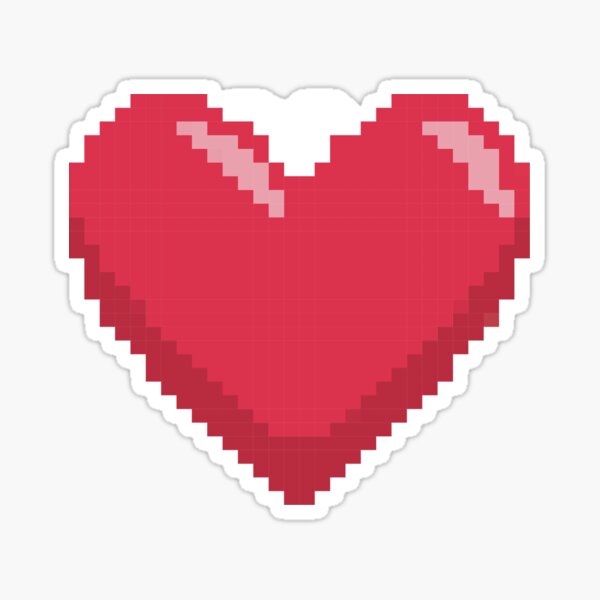 "Pixel Art Heart" Sticker by wwrobel | Redbubble