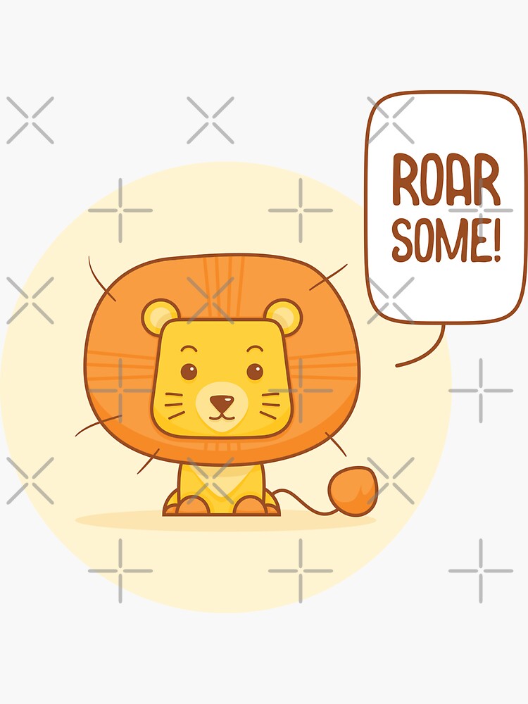 "ROAR-SOME" Sticker for Sale by geep44 | Redbubble