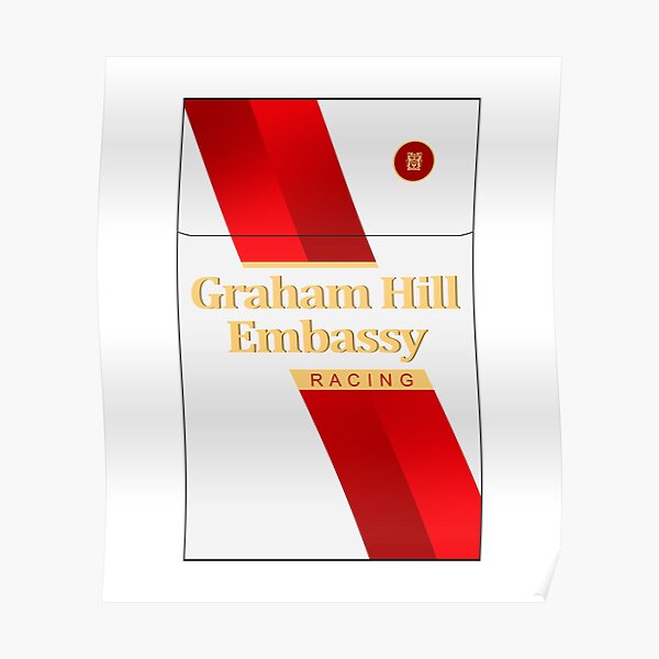 "Graham Hill Embassy Racing F1 Cigarette Pack" Poster for Sale by ...