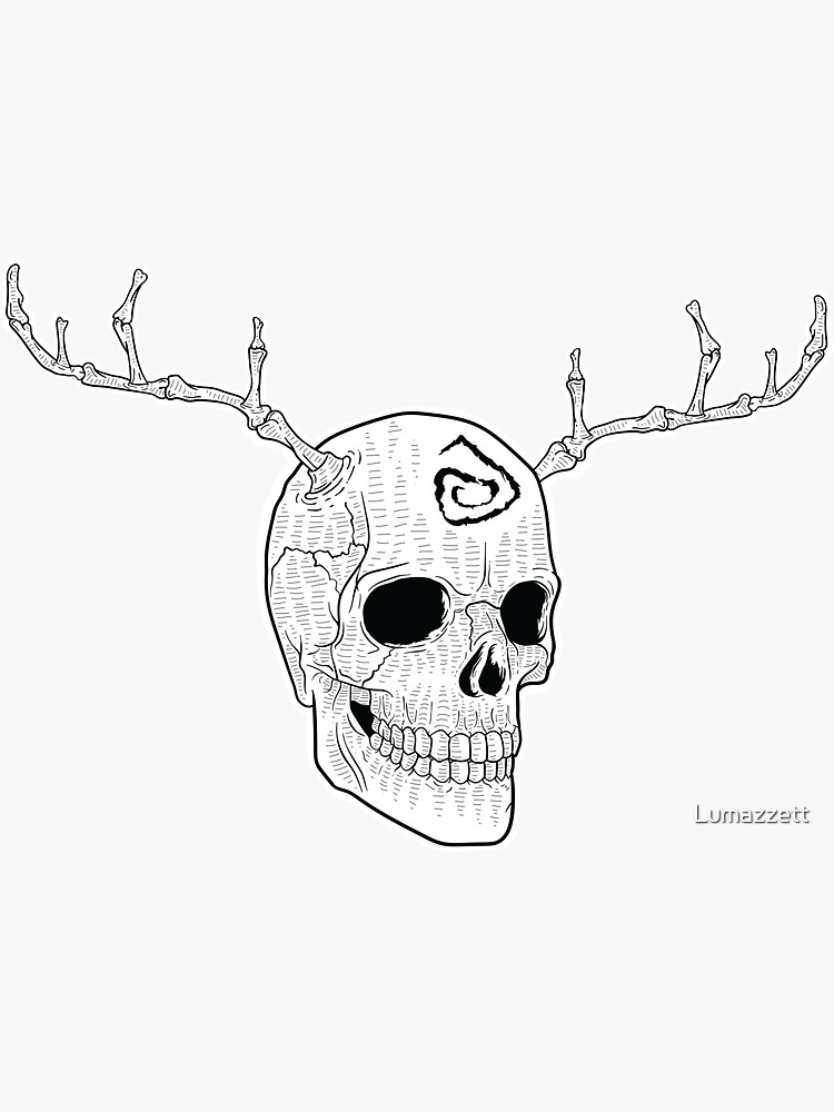 "True Detective Skull" Sticker for Sale by Lumazzett | Redbubble