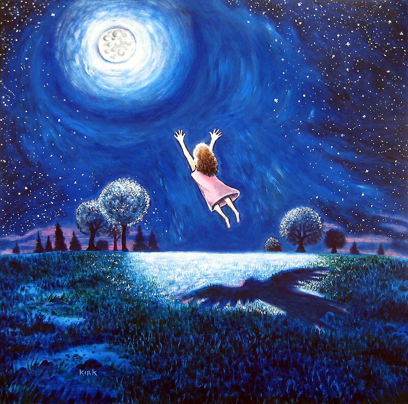 "'Big Moon Hug'" by Jerry Kirk | Redbubble