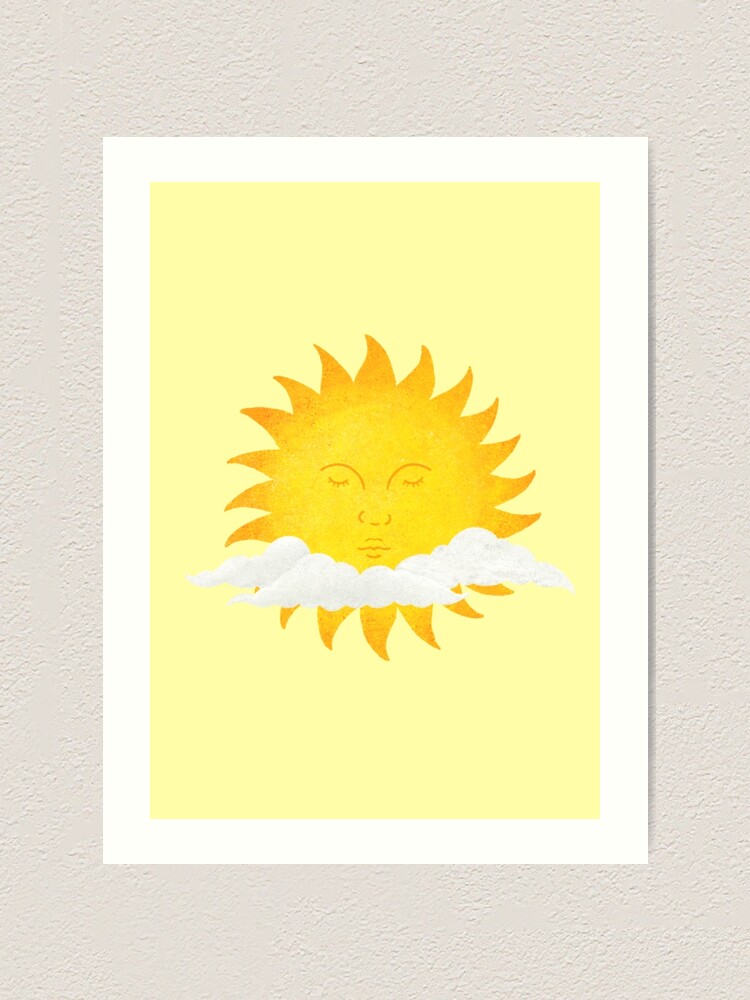 Lámina artística «Lindo Vintage inspirado en la ilustración del sol ...