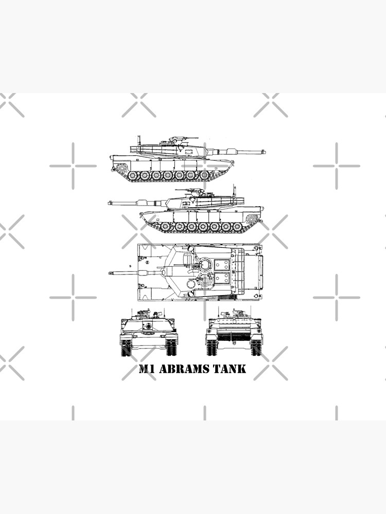 "M1 Abrams Tank - Line Drawing" Throw Blanket by BERGULATOR | Redbubble