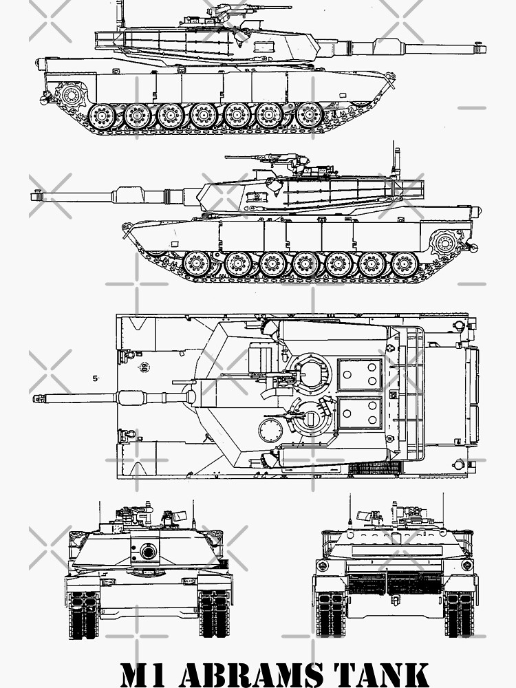 "M1 Abrams Tank - Line Drawing" Sticker for Sale by BERGULATOR | Redbubble