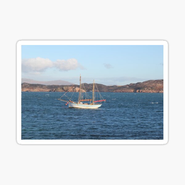 "Sailing boat from the Isle of Iona" Sticker by albacrafts | Redbubble