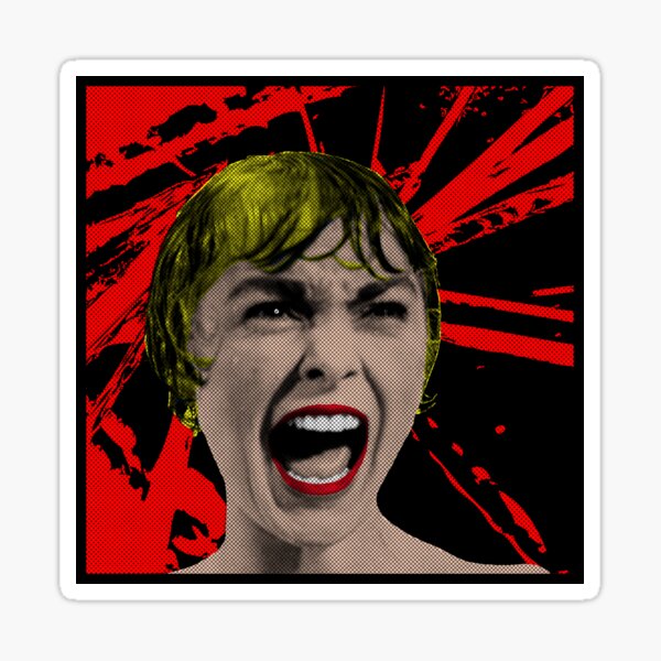 "Psycho Pop Art" Sticker for Sale by MovieCuties | Redbubble