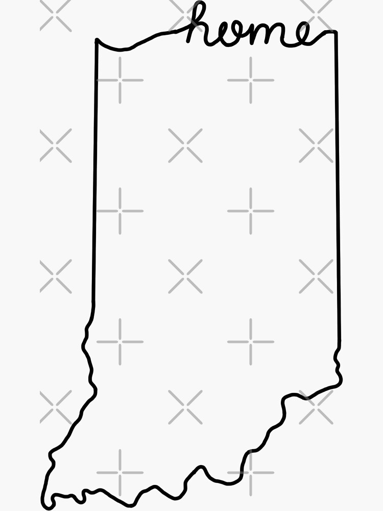 "Indiana Home State Outline" Sticker for Sale by jamiemaher15 | Redbubble