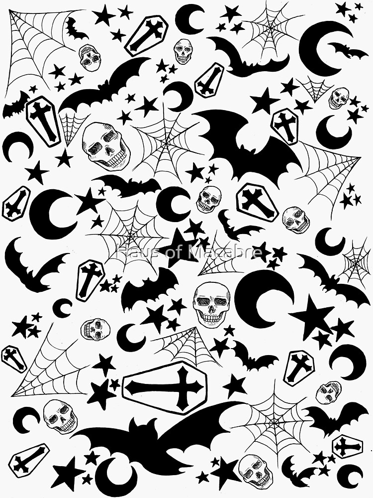 "Spooky starter pack in Black" Sticker for Sale by hausofmacabre ...