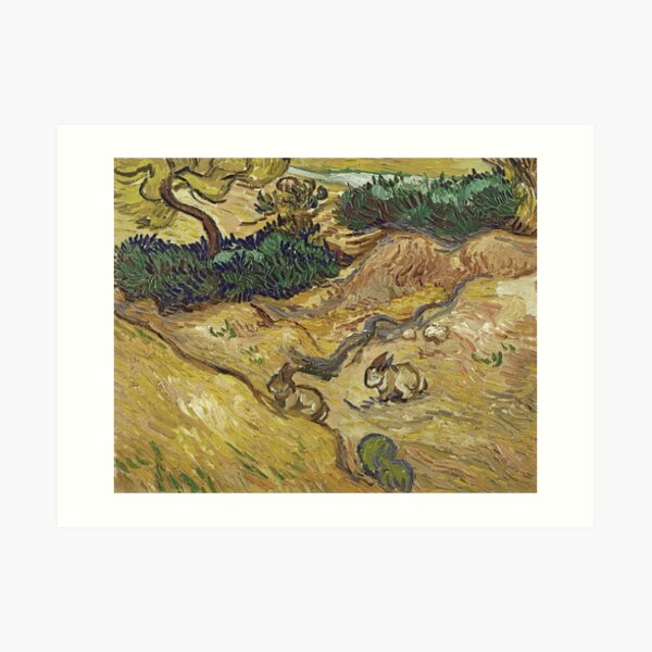 "Vincent van Gogh - Landscape with Rabbits" Art Print for Sale by ...