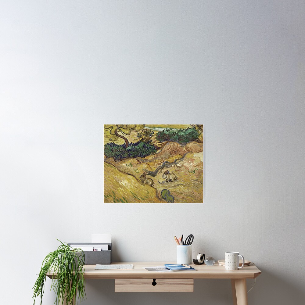 "Vincent van Gogh - Landscape with Rabbits" Poster by vakashop | Redbubble