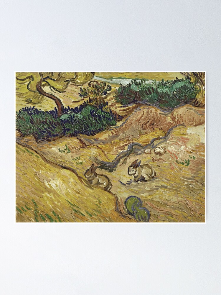 "Vincent van Gogh - Landscape with Rabbits" Poster for Sale by vakashop ...