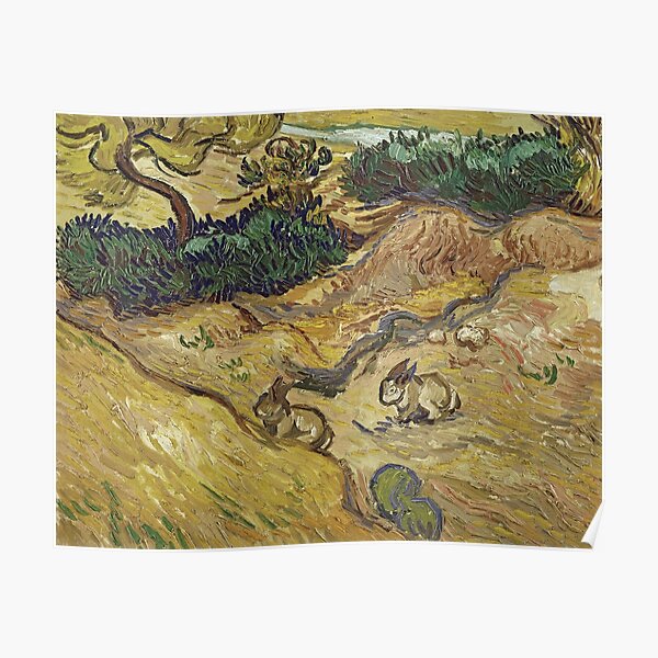 "Vincent van Gogh - Landscape with Rabbits" Poster for Sale by vakashop ...