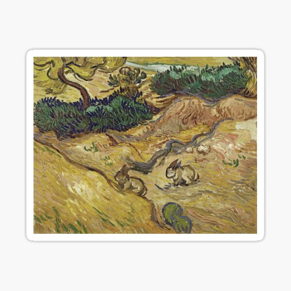 "Vincent van Gogh - Landscape with Rabbits" Sticker for Sale by ...