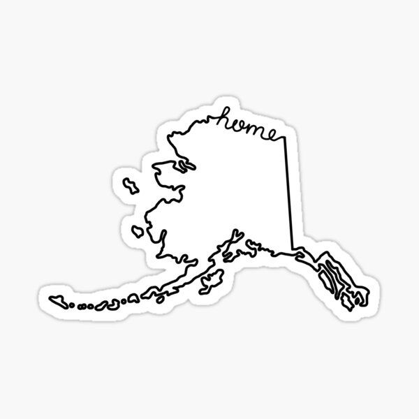 "Alaska Home State Outline" Sticker for Sale by jamiemaher15 | Redbubble