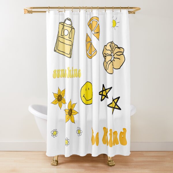 "VSCO Girl Yellow Sticker Packet" Shower Curtain for Sale by ...