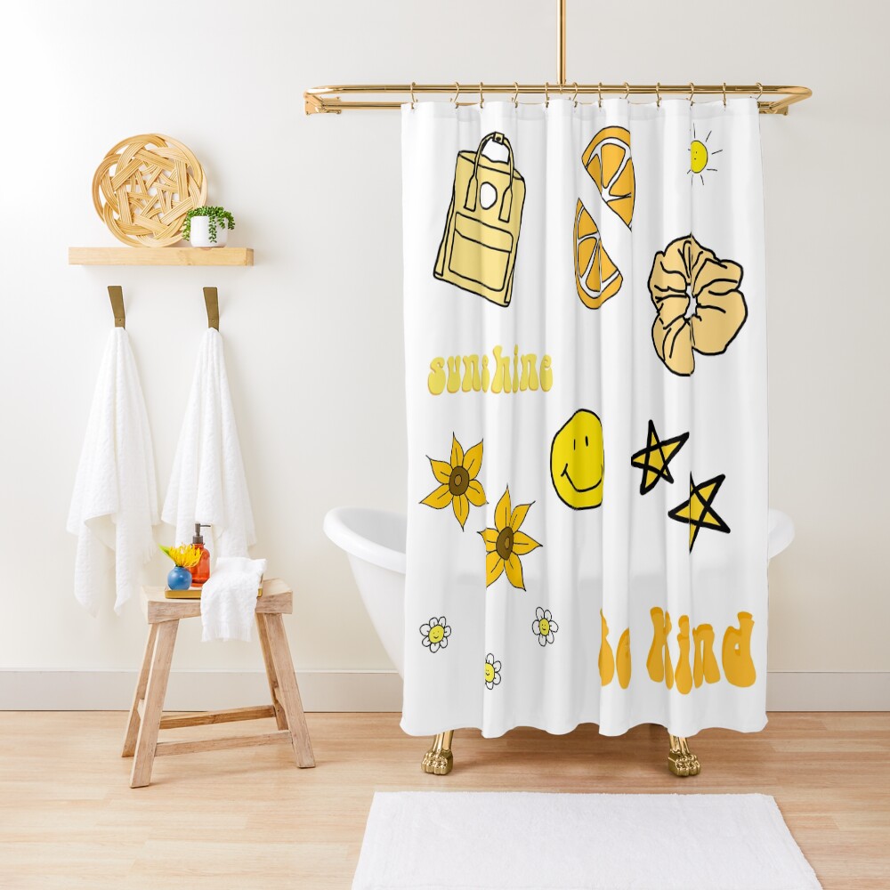 "VSCO Girl Yellow Sticker Packet" Shower Curtain for Sale by ...
