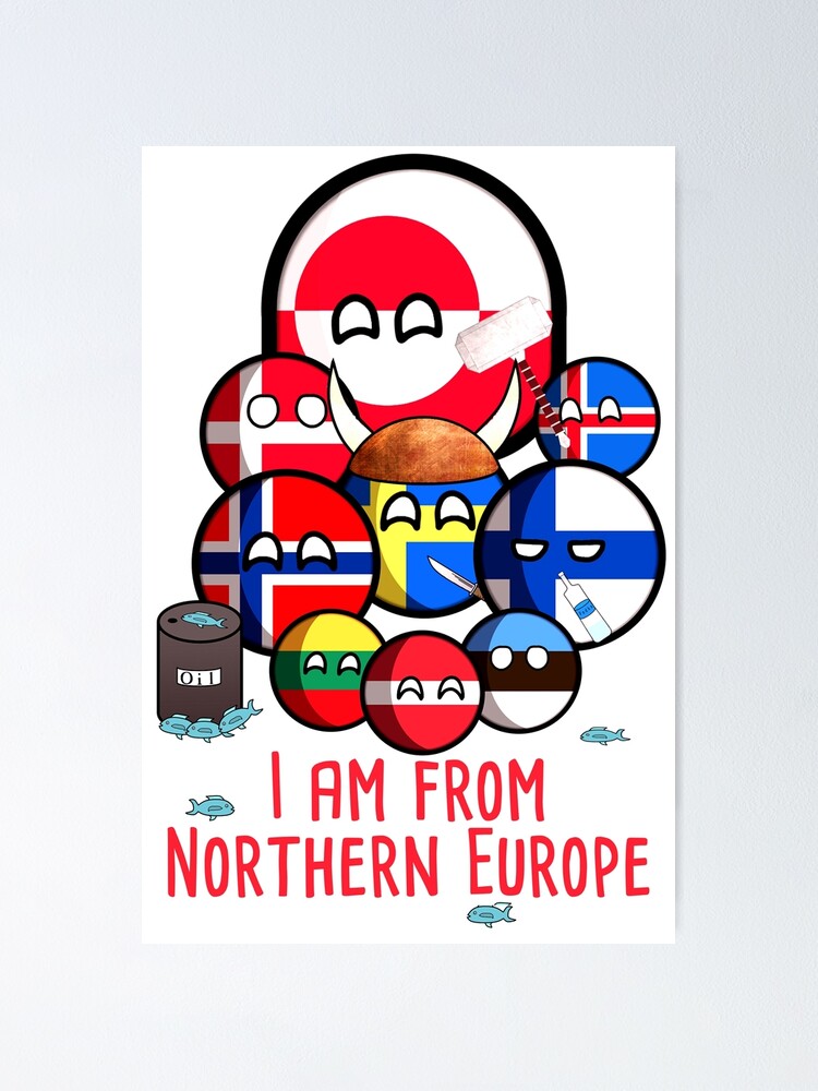 "I am from northern Europe! Countryball" Poster by Czechianball | Redbubble