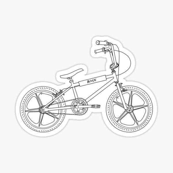 "Retro BMX lineart" Sticker for Sale by telecoda | Redbubble