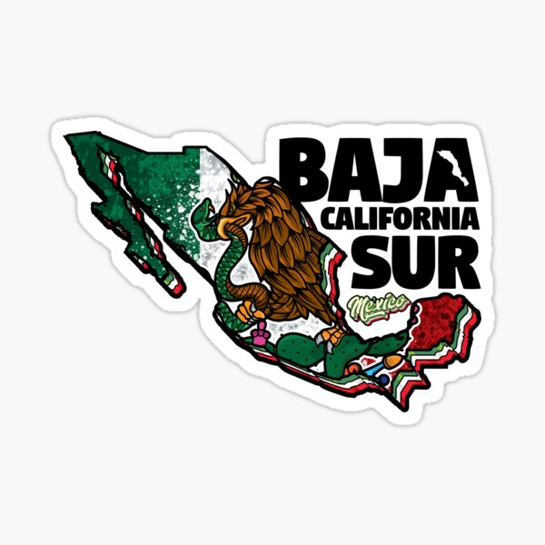 "Baja California Sur, Map of Mexico" Sticker by Fr33m4n1111 | Redbubble