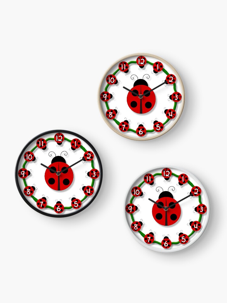 "Ladybug Pattern Print" Clock for Sale by BigAl3D | Redbubble