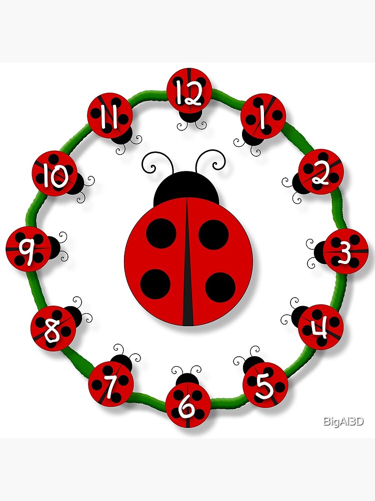 "Ladybug Pattern Print" Clock for Sale by BigAl3D | Redbubble