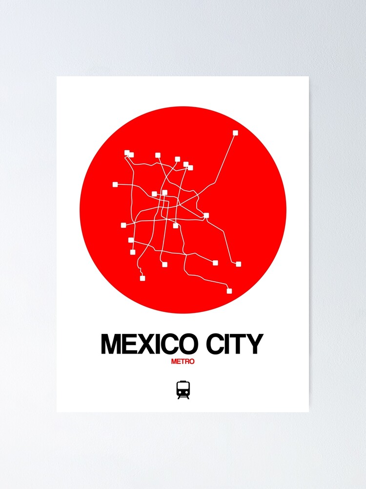 "Mexico City Red Subway Map" Poster for Sale by NAXART | Redbubble