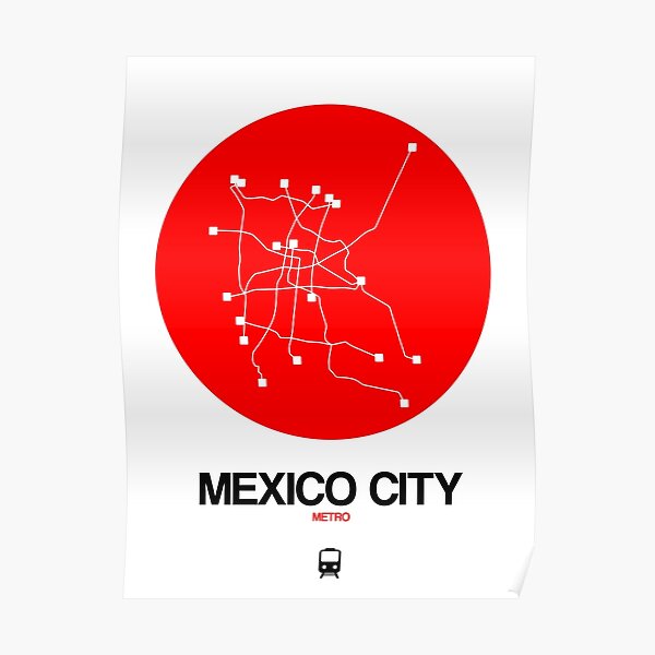 "Mexico City Red Subway Map" Poster for Sale by NAXART | Redbubble