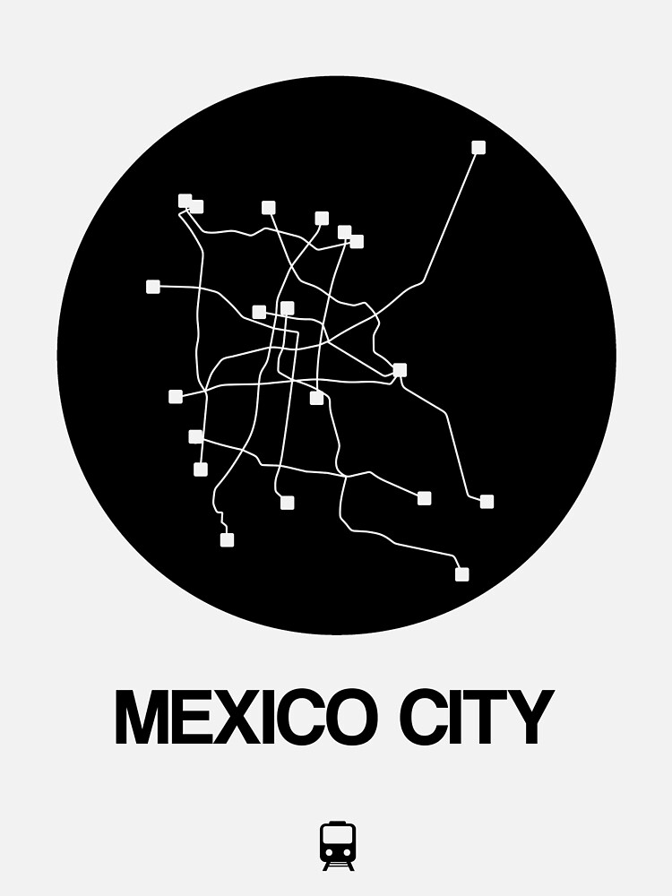 "Mexico City Black Subway Map" Poster by NAXART | Redbubble