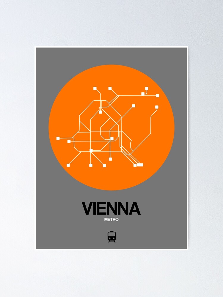 "Vienna Orange Subway Map" Poster by NAXART | Redbubble
