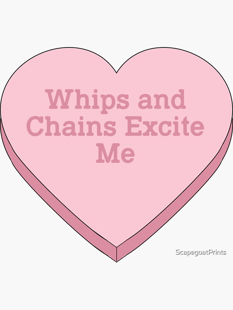 "Vulgar Candy Hearts - Whips and Chains" Sticker for Sale by ...