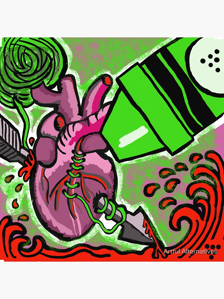 "The Fixed Heart" Sticker for Sale by ArtfulAlts | Redbubble