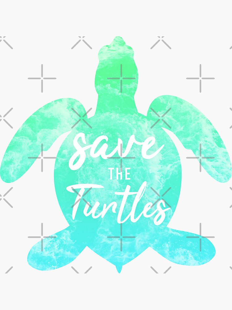 "SAVE THE TURTLES - CUTE LAPTOP STICKERS AND MORE" Sticker for Sale by ...