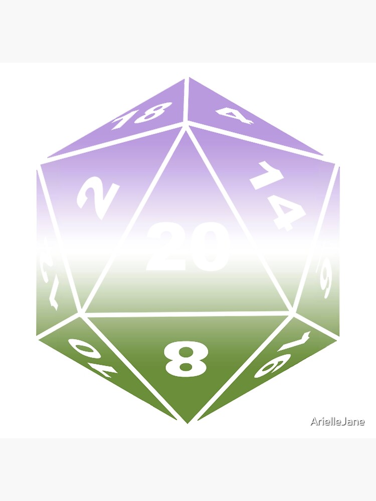 "Genderqueer Pride Flag D20 Dungeons & Dragons Dice" Photographic Print ...