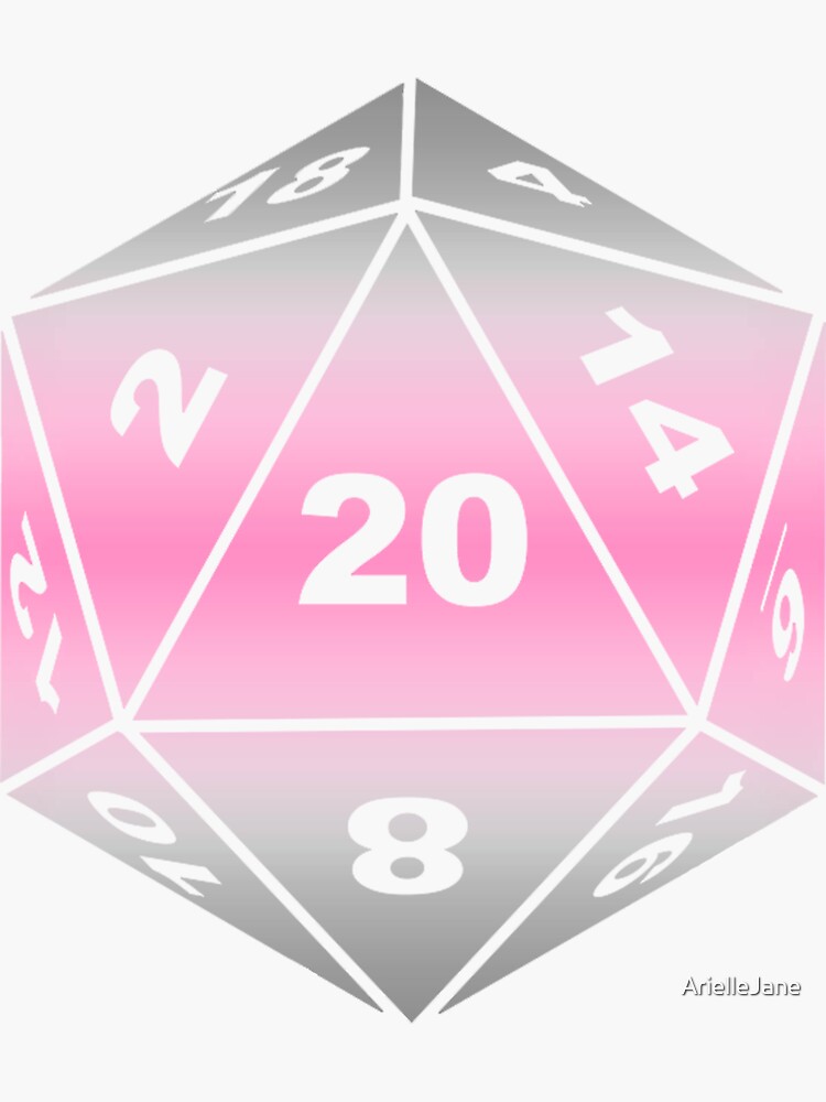 "Demigirl Pride Flag D20 Dungeons & Dragons Dice" Sticker for Sale by ...