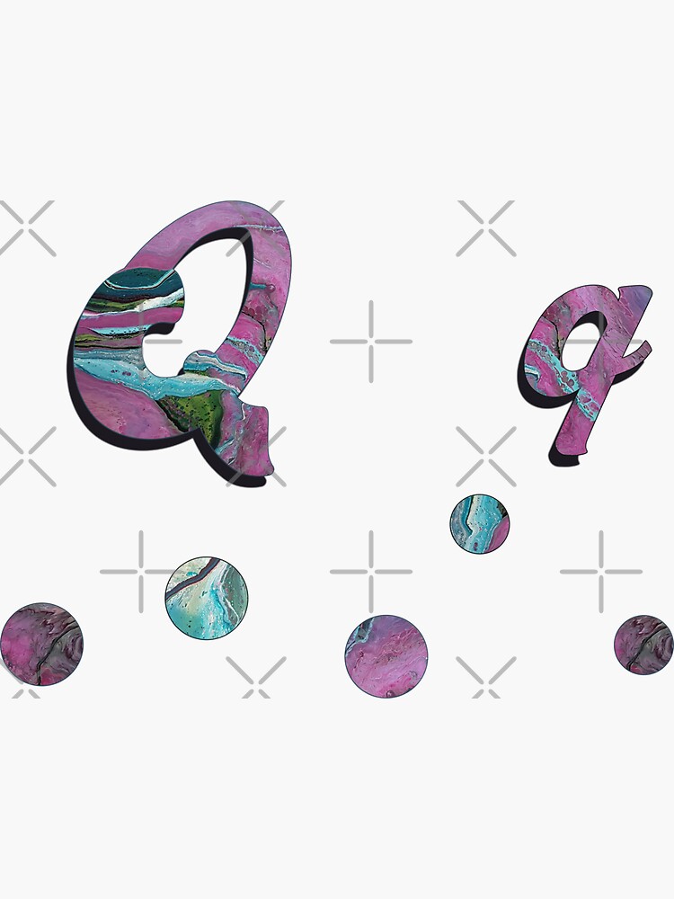 "Alphabet Stickers Q" Sticker for Sale by Stenzy | Redbubble