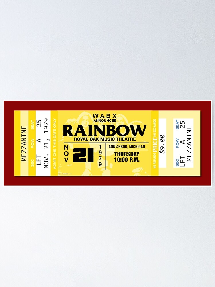 "CLASSIC ROCK CONCERT TICKETS - RAINBOW" Poster for Sale by WOOFANG ...