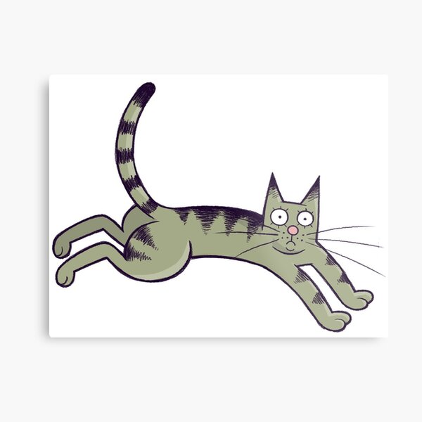 "Springende Katze" Metallbild von IrenaJP | Redbubble