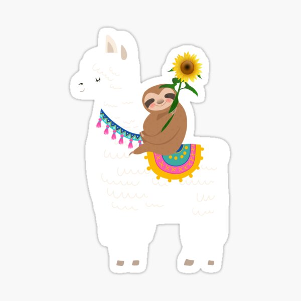 "SLOTH RIDING A LLAMA" Sticker for Sale by lydiavine | Redbubble