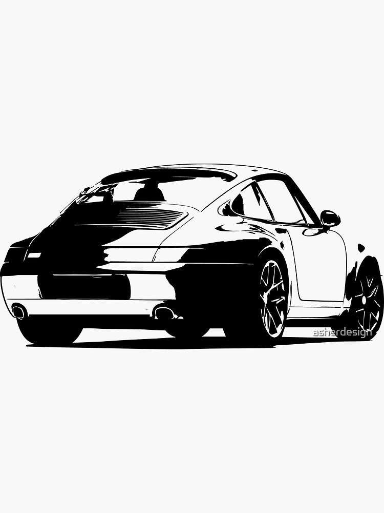 "Porsche 993 Classic German Car" Sticker by asherdesign | Redbubble